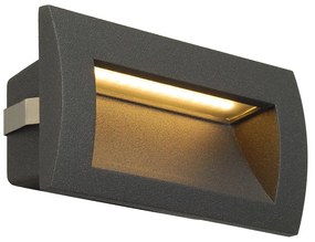 SLV 233625 Downunder Out LED M, antracitové zápustné svítidlo do stěny, 3,3W LED, 3000K, 14x7cm, IP55