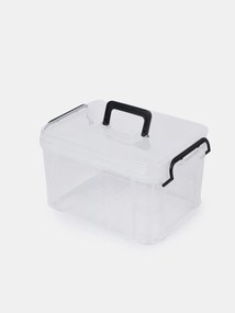 Sinsay - Transparentní úložný box s víkem a úchyty - bílá
