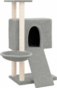 Škrabadlo pro kočky se sisalovými sloupky světle šedé 96 cm 171646