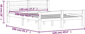 Rám postele masivní borové dřevo 120 x 200 cm 322063