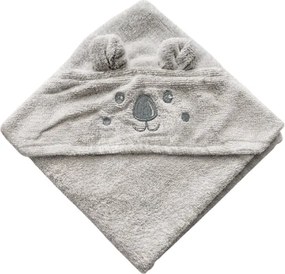 Dětská osuška s kapucí KODA 75x75 cm, šedá