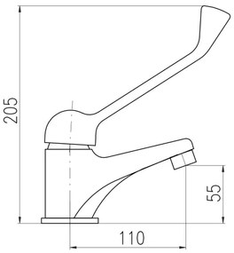 RAV Slezák SA626.0 - Umyvadlová baterie s lékařskou pákou SAZAVA lesklý chrom