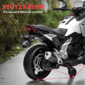 AIYAPLAY dětská elektrická motorka se světlometem bílá
