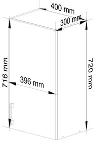 Horní kuchyňská skříňka LIMA W40 D1 H720 bílá / dub sonoma