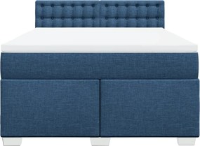 Box spring postel s matrací modrá 140x200 cm textil 3288231