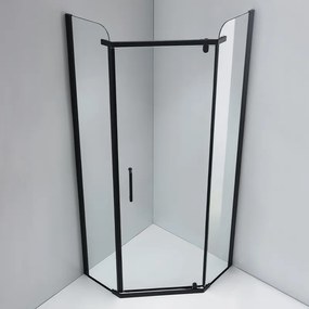 BPS-koupelny Pětiúhelníkový sprchový kout HYD-PK91A 80x80 černá/transparent - bez vaničky