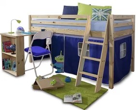 Dětská patrová postel s PC stolem Alzena modrá