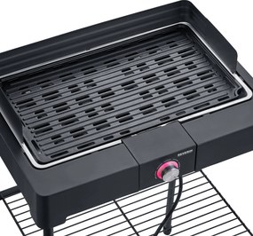 Elektrický stojanový BBQ gril Severin PG 8568 / 2200 W / 44,5 x 26 cm / černá