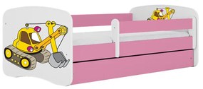 Kocot Kids Dětská postel BAGR růžová Velikost postele: 140x70, Matrace: Bez matrace, Šuplík: Bez šuplíku