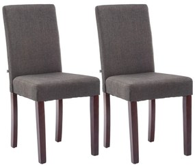 Jídelní židle Inn (SET 2 ks) - látka, nohy tmavě hnědé - Tmavě šedá