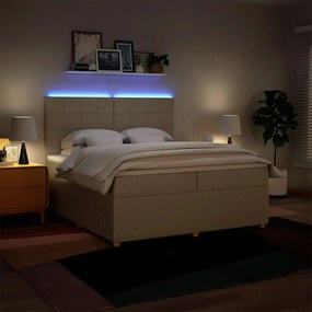 Box spring postel s matrací krémová 200x200 cm textil 3294468