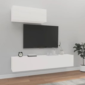 3dílný set TV skříněk bílý kompozitní dřevo 3114470