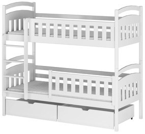 Dětská postel 90 cm Irwin (s roštem a úl. prostorem) (bílá). 1013474