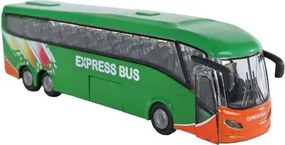 KIDS GLOBE Autobus zelený / Kov-plast / 18,5 cm / Na zpětný chod / Svě