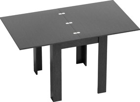 HOMCOM rozkládací jídelní stůl pro 4-6 osob z dřeva a oceli, 140x80x77,5 cm, černý