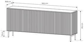MUTI c | komoda 195 4D | 195,2 cm | černá