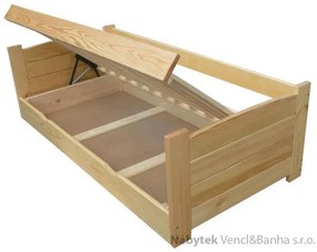 dřevěná dvoulůžková postel s úložným prostorem Twardziel chalup
