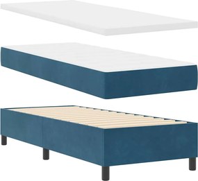 Postel s boxspringem s matrací Tmavě modrá 80 x 200 cm samet 3339732
