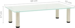 TV stolek mléčný 60 x 35 x 17 cm tvrzené sklo 322762