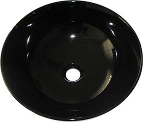 UPTrend Kruhové keramické umyvadlo na desku CLEO BLACK UP4004-2-B18, černá lesk