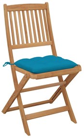 Skládací zahradní židle s poduškami 8 ks masivní akácie,  3075040