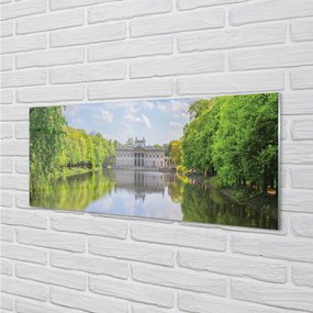 akrylový obraz Varšavský Palác lesního jezera 120x60 cm