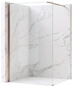 Bezrámová sprchová zástěna REA FLEXI BRUSH COPPER 110 cm, měď kartáčovaná/transparent - bez vaničky