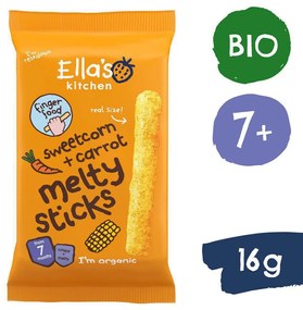 Ella's Kitchen BIO křupavé tyčky s kukuřicí a mrkví (16 g)