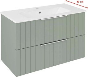 Sapho Cirasa - Umyvadlová skříňka Strip 78x54x39 cm, 2x zásuvka, verde CR792-4444S