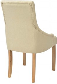 Jídelní židle 6 ks krémové textil 274426