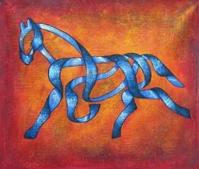 Kůň ze stuhy - 50 x 60 cm