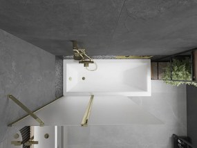 Mexen Flip, vanová zástěna 1-křídlová 120 x 150 cm, otočné křídlo, 6 mm námraza sklo, zlatý profil, 894-120-101-50-30