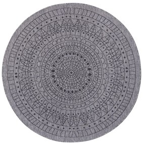 NORTHRUGS - Hanse Home koberce Kusový koberec Twin-Wendeteppiche 105476 Night Silver kruh – na ven i na doma - 140x140 (průměr) kruh cm
