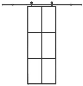 Posuvné dveře s kováním 76x205 cm ESG sklo a hliník 3332818