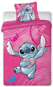 Bavlněné ložní povlečení Stitch růžový