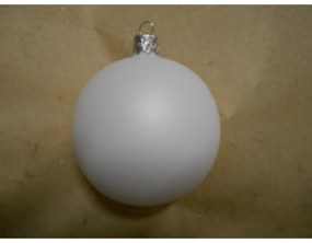 Vánoční koule 10 cm - mat SET/4ks - bílá skořápka