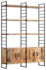 Petromila 4patrová knihovna 124 x 30 x 180 cm hrubé mangovníkové dřevo