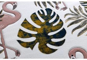 koberec ZAHRADA, PLAMEŇÁCI, LISTY MONSTERY, krémový velikost 120x170 cm | krásné koberce cz