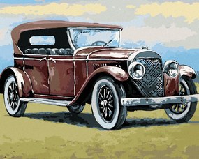 Malování podle čísel retro auto, 80x100 cm, vypnuté plátno na rám