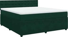 Box spring postel s matrací tmavě zelená 180x200 cm samet 3287821