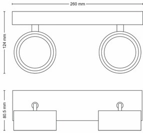 Philips 8720169174849 bodové LED svítidlo Bracia, černá, 2x 5,5 W 2x550lm 2700K IP20