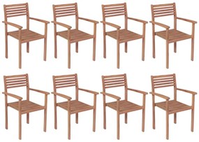 Stohovatelné zahradní židle 8 ks masivní teak - Default Title