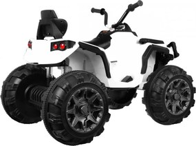 Ramiz Dětská čtyřkolka ATV na baterie bílá + EVA kola + MP3 rádio + LED + pomalý start