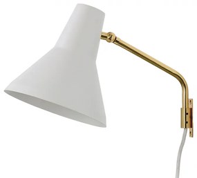 Nástěnná lampa Carin, bílá / mosaz