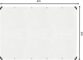 Krycí plachta s oky 3x4 m, 100g PE SPRINGOS GA2179 bílá