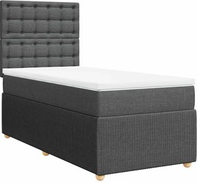 Box spring postel s matrací tmavě šedá 90x190 cm textil 3291926