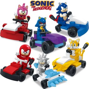 Figurky s auty ježek Sonic a přátelé - set 6 ks