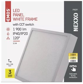 Emos lighting LED přisazený panel NEXXO 22,5cm, 21W, CCT, čtvercový Barva: Černá