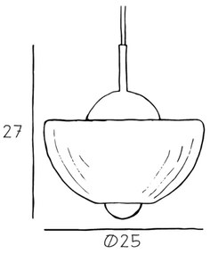 Závěsné svítidlo Lotus, čiré, Ø 25 cm, sklo, foukané do úst