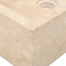 Petromila Koupelnová skříňka dřevo teak a umyvadlo mramor krémové